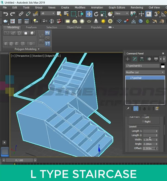 How to Create L Type Staircase in 3ds Max | Quickly create stairs | 3ds Max tutorial - YouTube