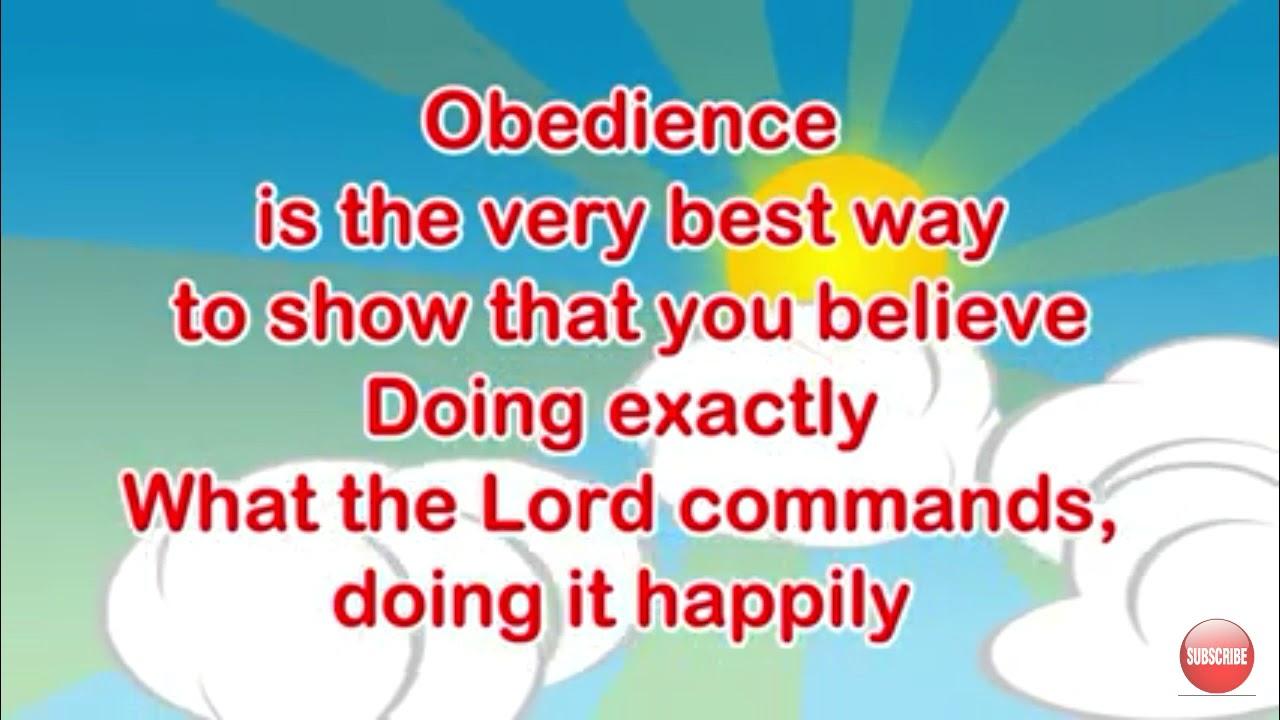 OBEDIENCE | Lyrics | sunday school song | children song. - YouTube
