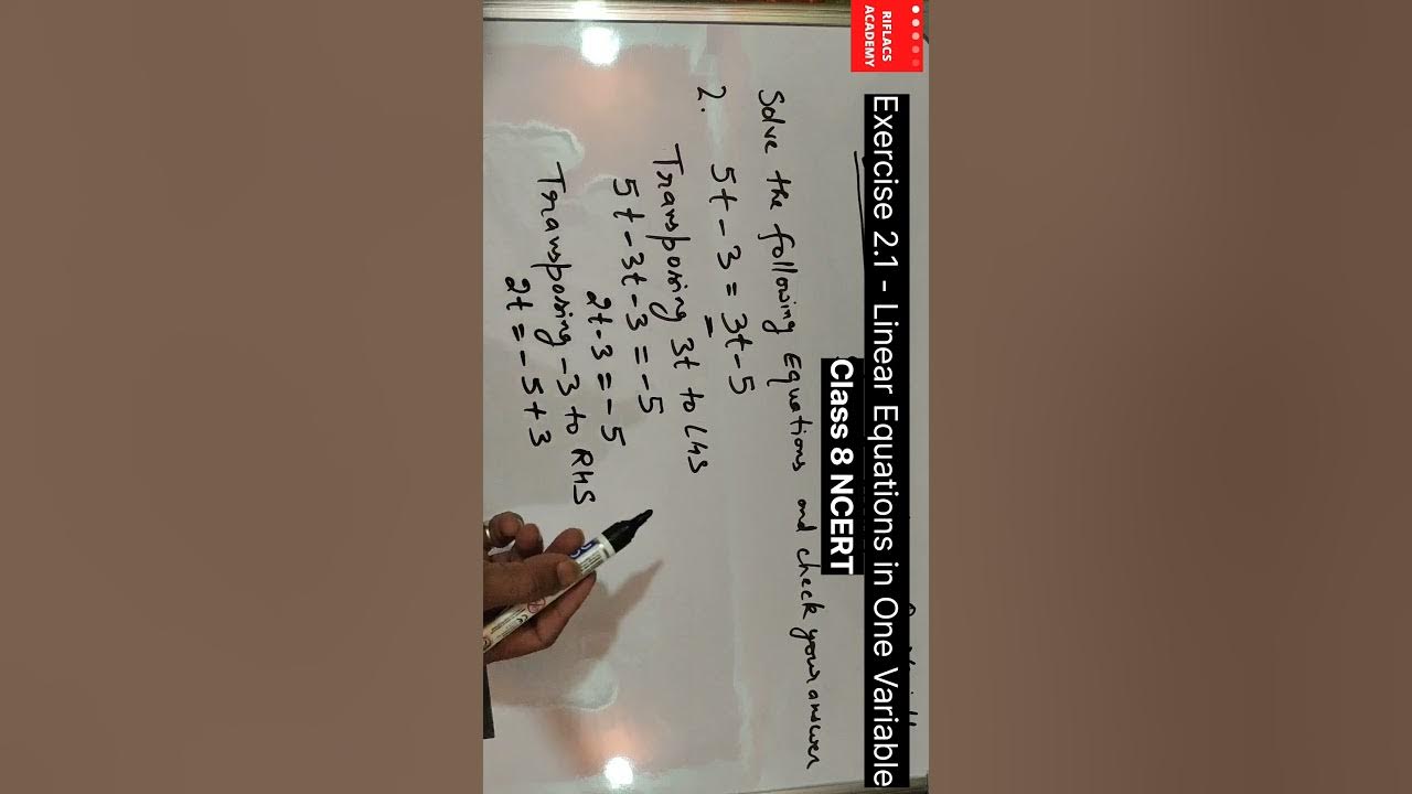 Class 8 Maths | Ex.2.1 Q2 | Linear Equation in one Variable | NCERT ...