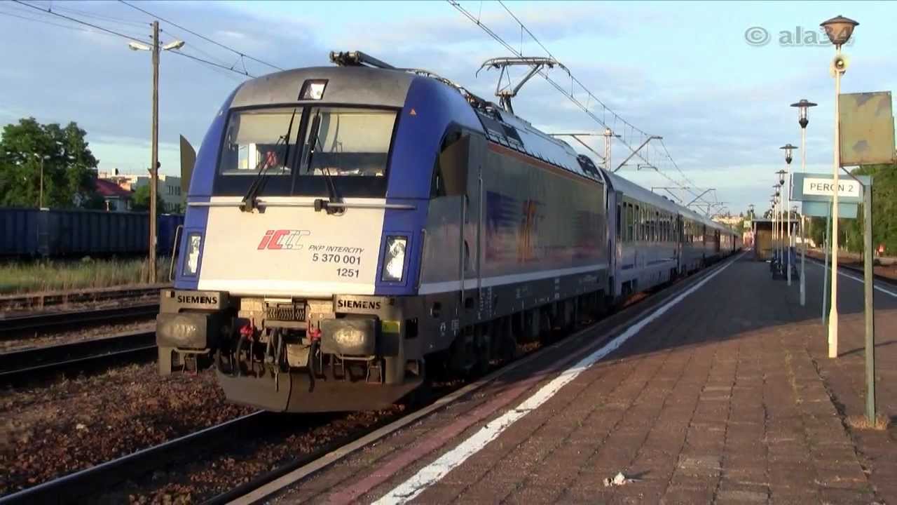 Euronight trains / Pociągi Euronight w Koninie ES64U4 Husarz - YouTube