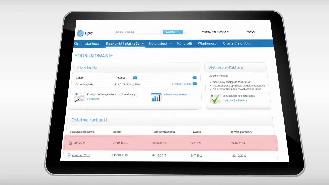 Moje UPC Rachunki i płatności - YouTube