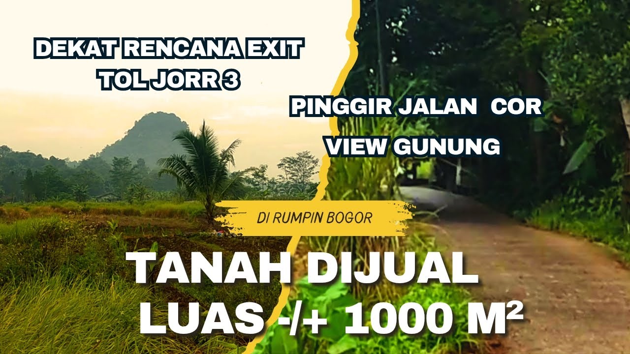 Tanah dijual dekat rencana EXIT TOL view Gunung Di Rumpin WA ...