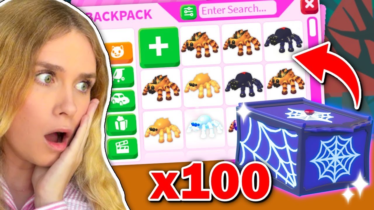 Opening 100 SPIDER BOXES In Adopt Me! - YouTube