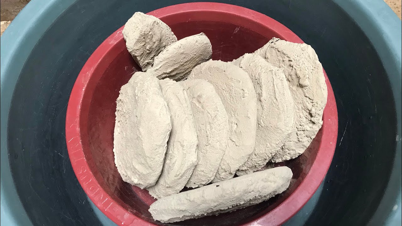 Pure mud dirt round puff soft powder dry and water Crumbling 👌👌 - YouTube