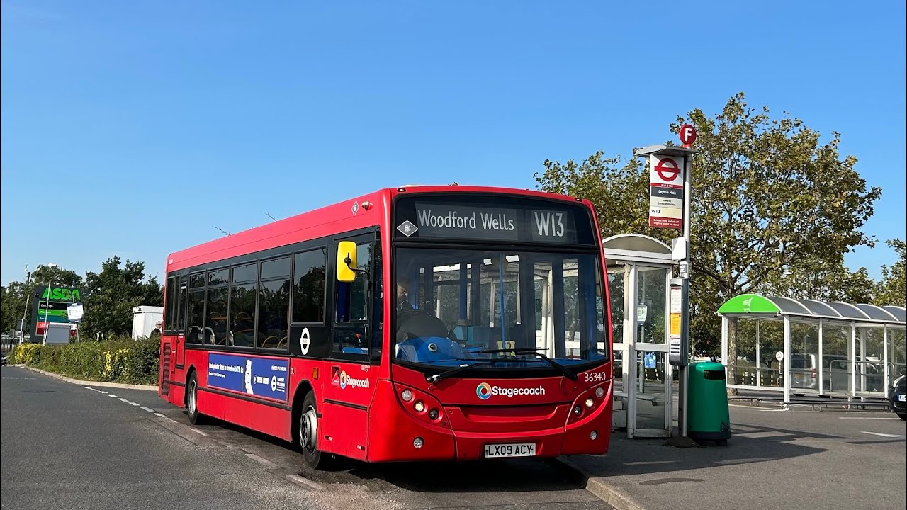 Journey on London Bus Route W13|36340(LX09 ACY)Alexander Enviro 200 ...