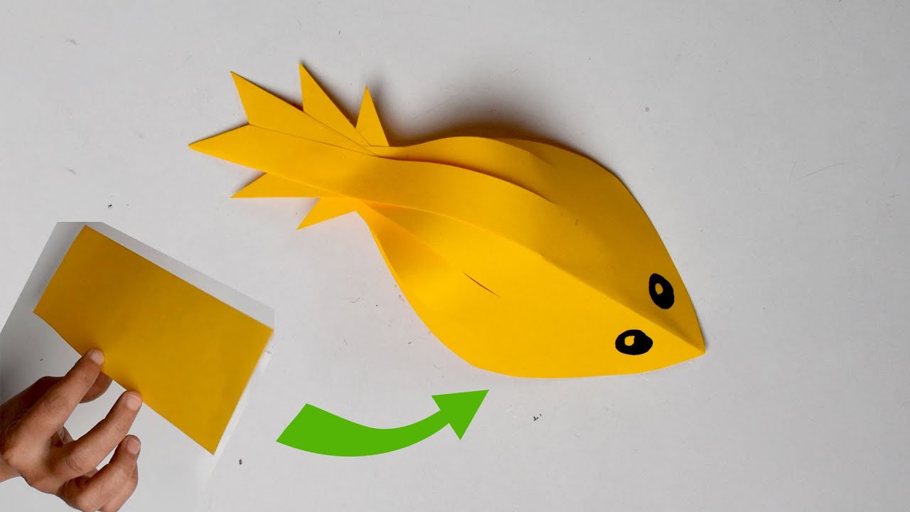 5 Minutes Paper Fish Craft | Easy Paper Crafts - YouTube