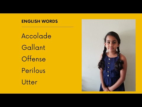 Accolade, Gallant, Offense, Perilous, and Utter; meaning, syllable ...