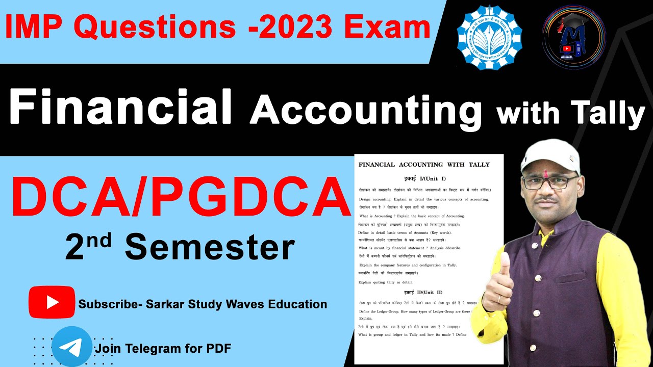 Imp Questions- Exam 2023- Financial Accounting with Tally-PGDCA2 | MCU ...