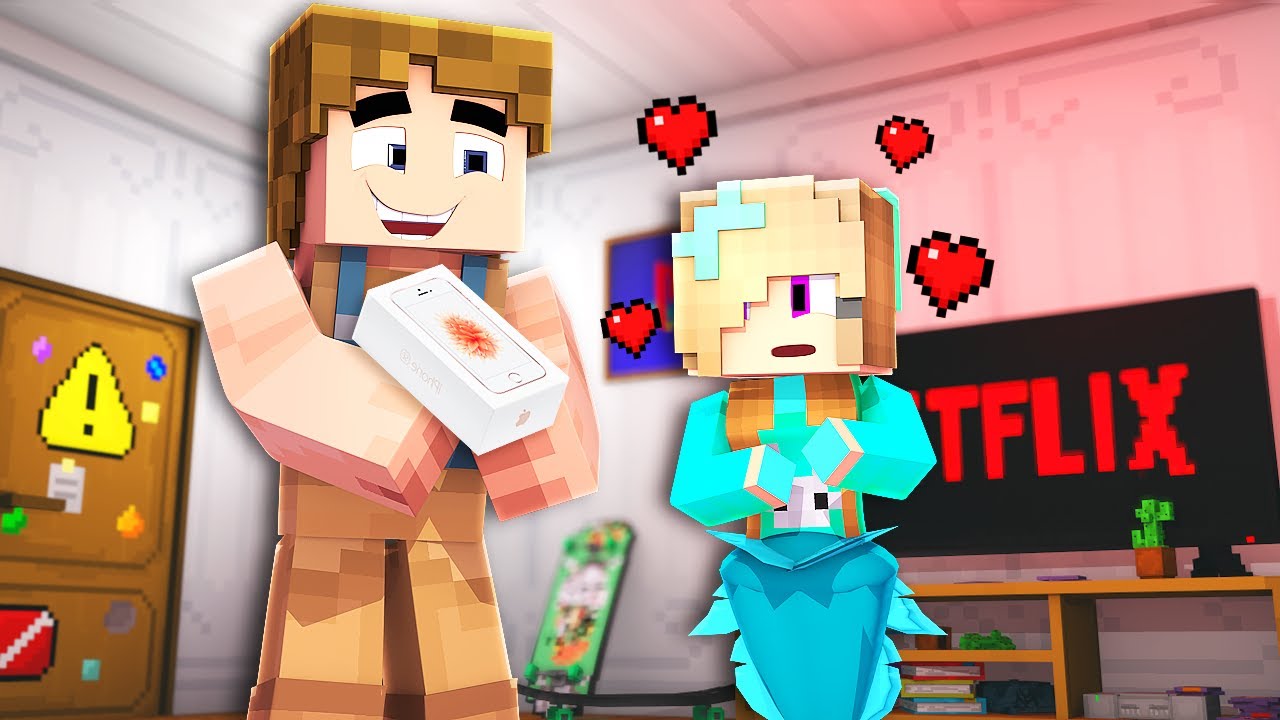 J'OFFRE LE NOUVEAU IPHONE 12 A MA FILLE SUR MINECRAFT ! Lola la Sirène ...