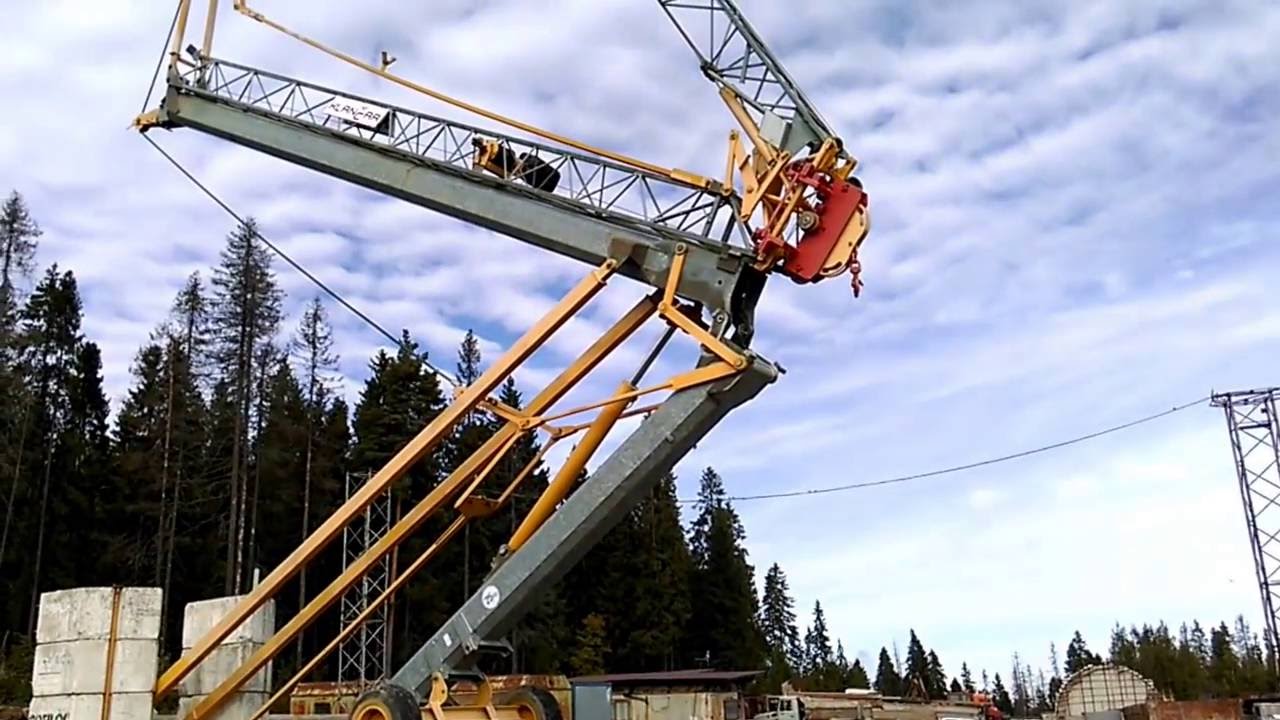 Самораскладывающийся кран Potain HD 14 - YouTube