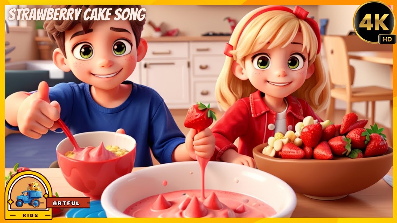 🎂🍓 Let's Bake a Strawberry Cake! 🍓🎂 Fun Kids' Baking Song - YouTube