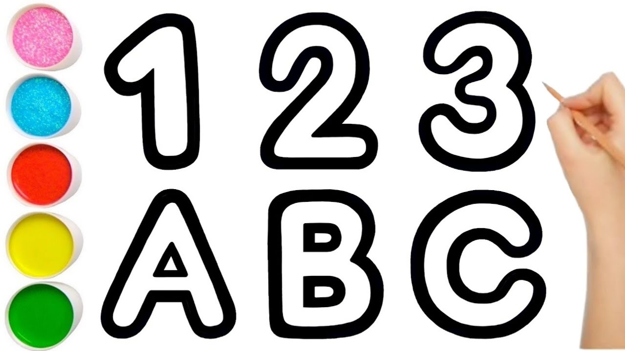 Alphabet and Numbers Drawing for Kids and Toddlers | drawing for kids ...