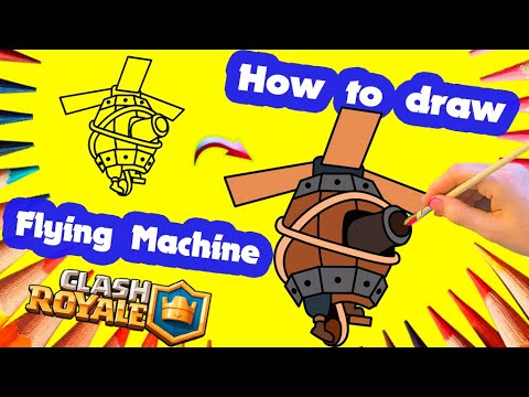 How to draw a Flying Machine - Clash Royale - YouTube