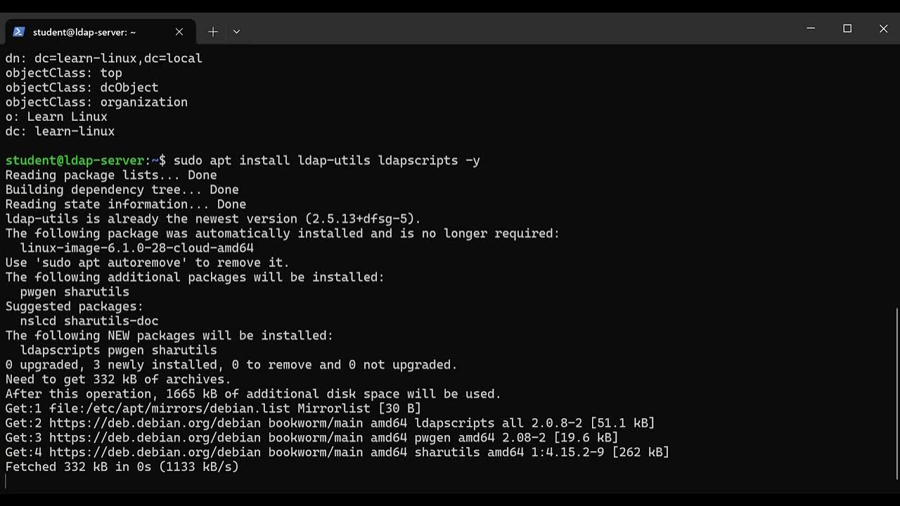 LDAP Part One Set up LDAP Server Install OpenLDAP Utilities Debian - YouTube