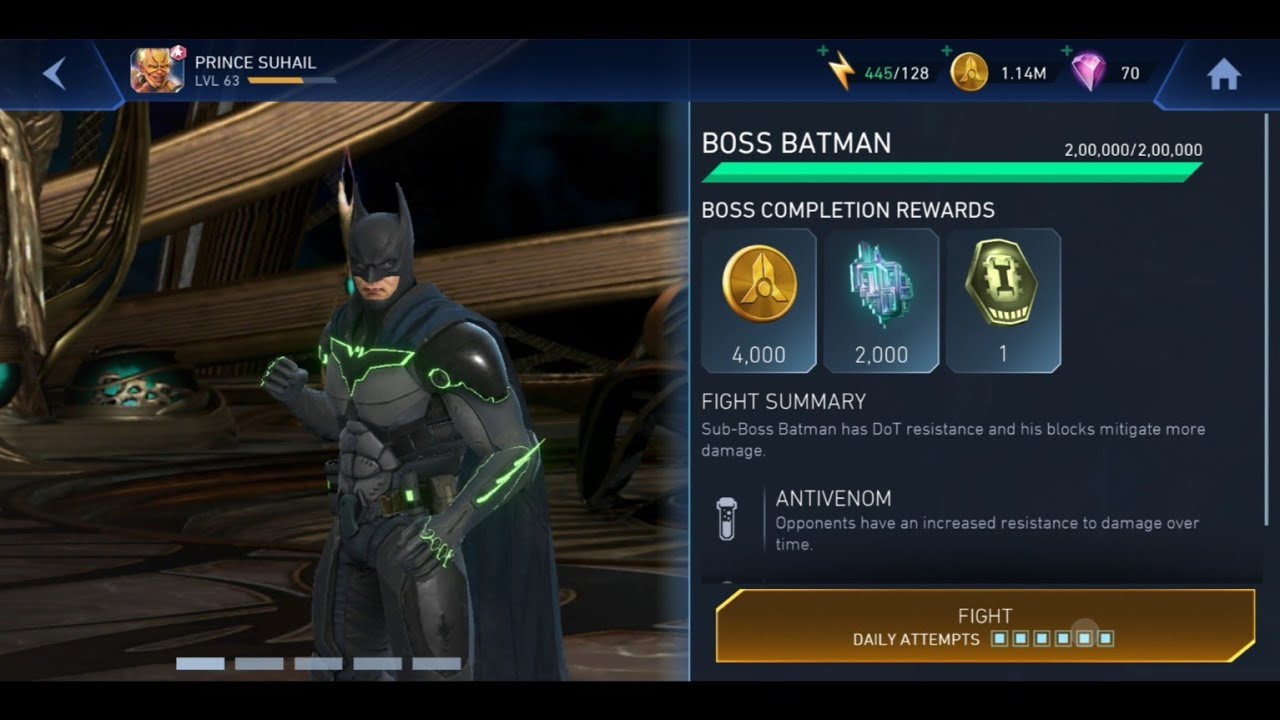Injustice 2 | Solo Raid Event | Taste of evil | Boss Batman | Gameplay ...