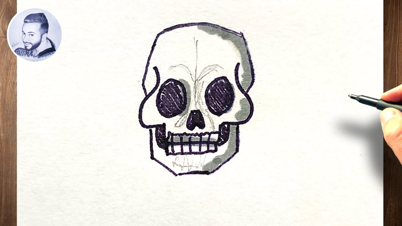 Comment dessiner une tête de squelette facile à dessiner - YouTube