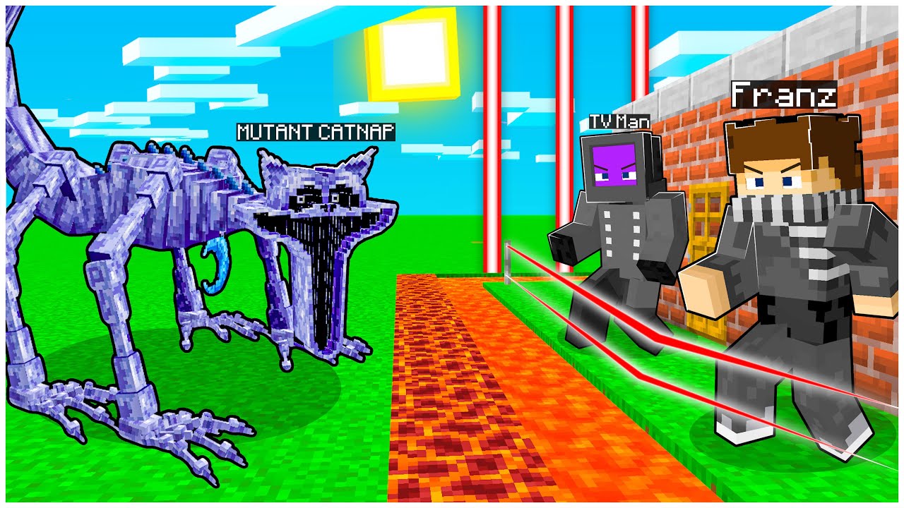 RUMAH SUPER AMAN vs MUTANT CATNAP Di MINECRAFT - YouTube