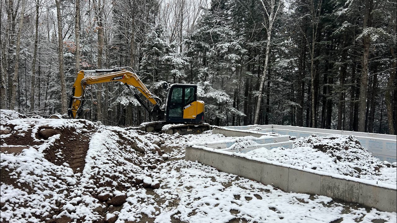 BACKFILLING A BRIDGE & FOUNDATION, HAULING LOADS IN THE WOODS AND THE ...