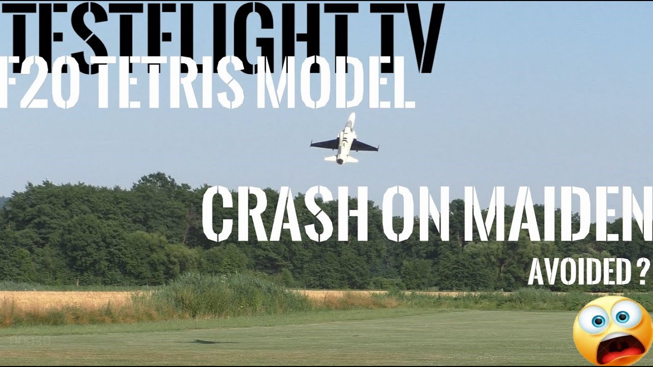 Crash on Maiden flight F20 Tetris avoided - YouTube
