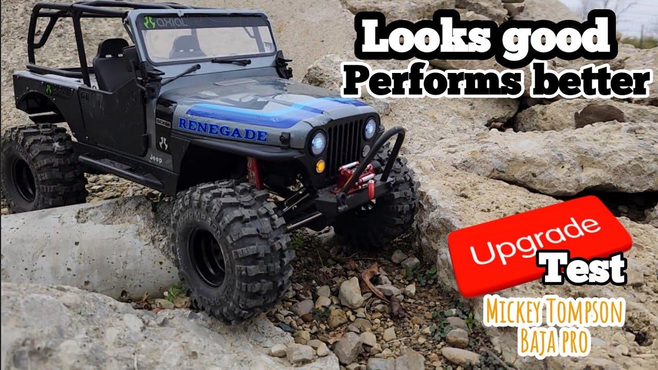 AMAZING RIG! scx10iii CJ7 tests the proline Mickey Tompson Baja Pro x ...