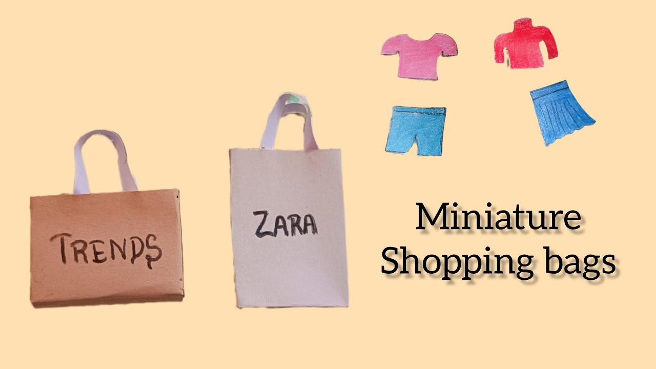 How to make miniature shopping bags | easy and cute diy ideas 🤩, paper ...