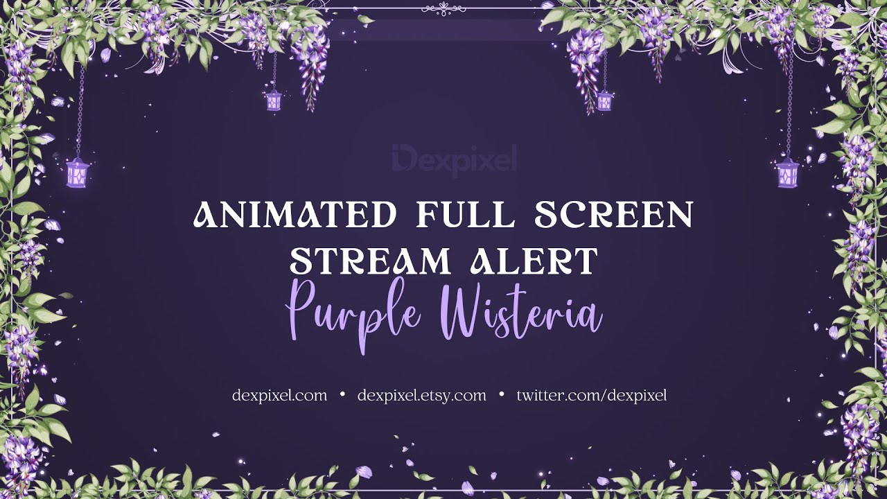 Purple Wisteria Blooming Animated Stream Alerts | Floral Aesthetic ...