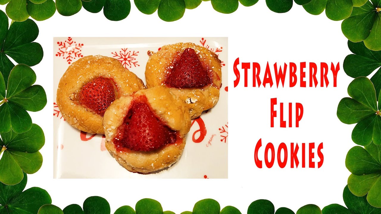 Fresh Homemade Strawberry Flip Cookies - YouTube