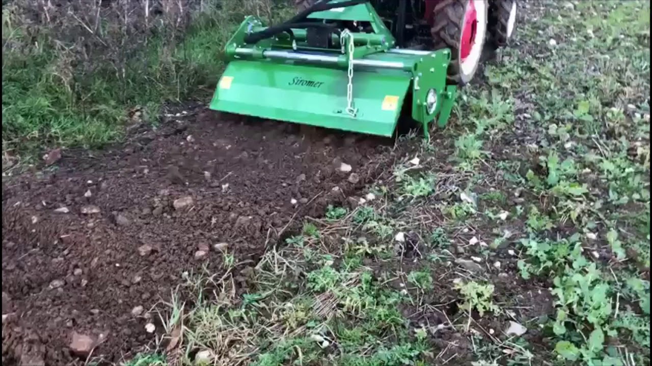Rotovator with hydraulic side shift - YouTube