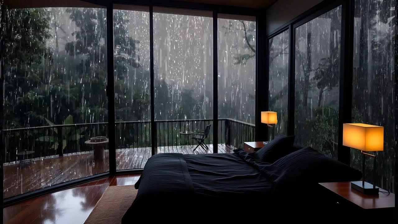 Calming Rain with Gentle Thunder | Perfect Ambience for Sleep, Study ...