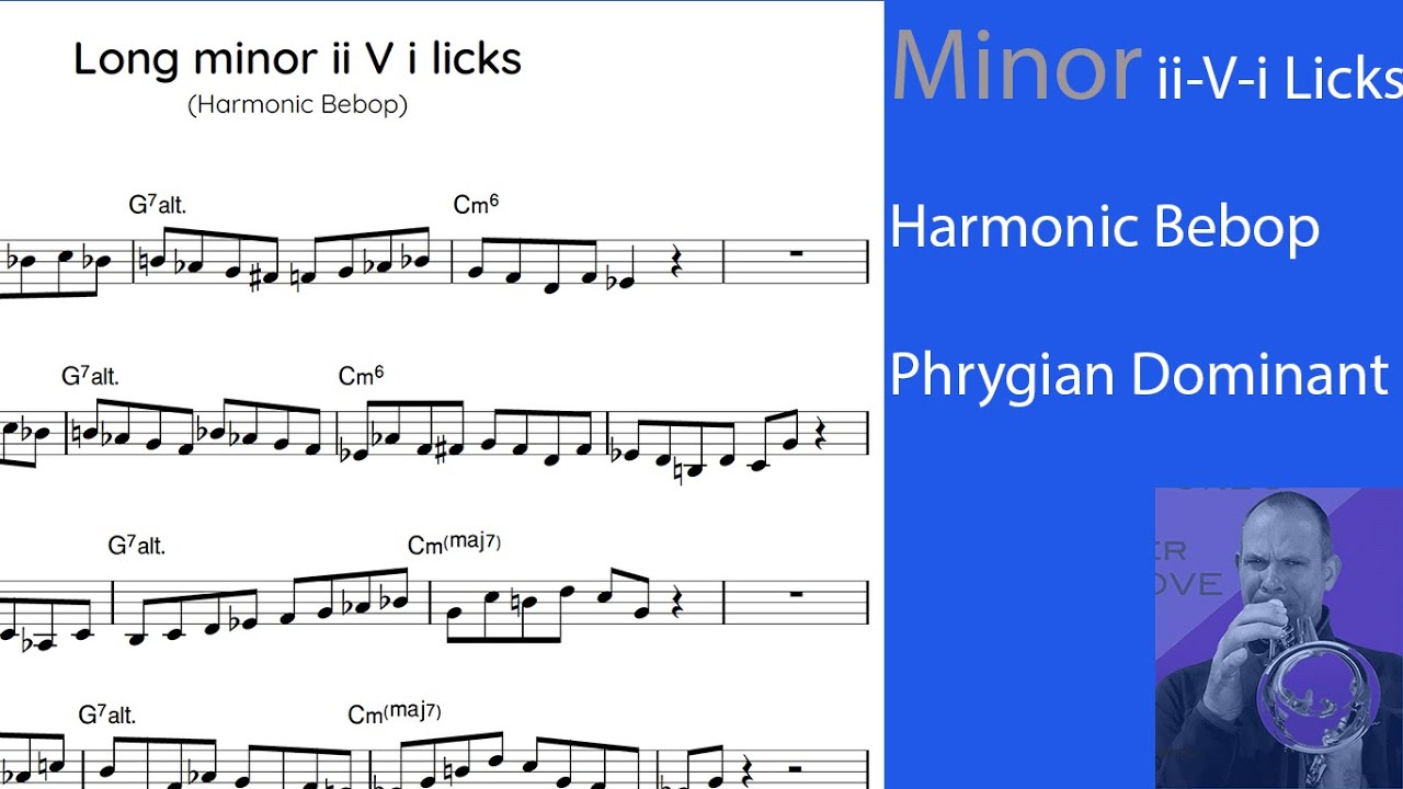 Jazz Lick #7 easy minor ii V i in Bb call and response practice 2-5-1 ...
