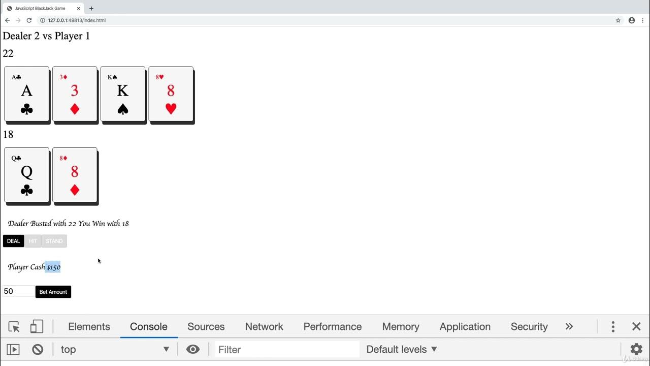55 Modern Javascript 60 001 Introduction To Javascript Blackjack Game Youtube