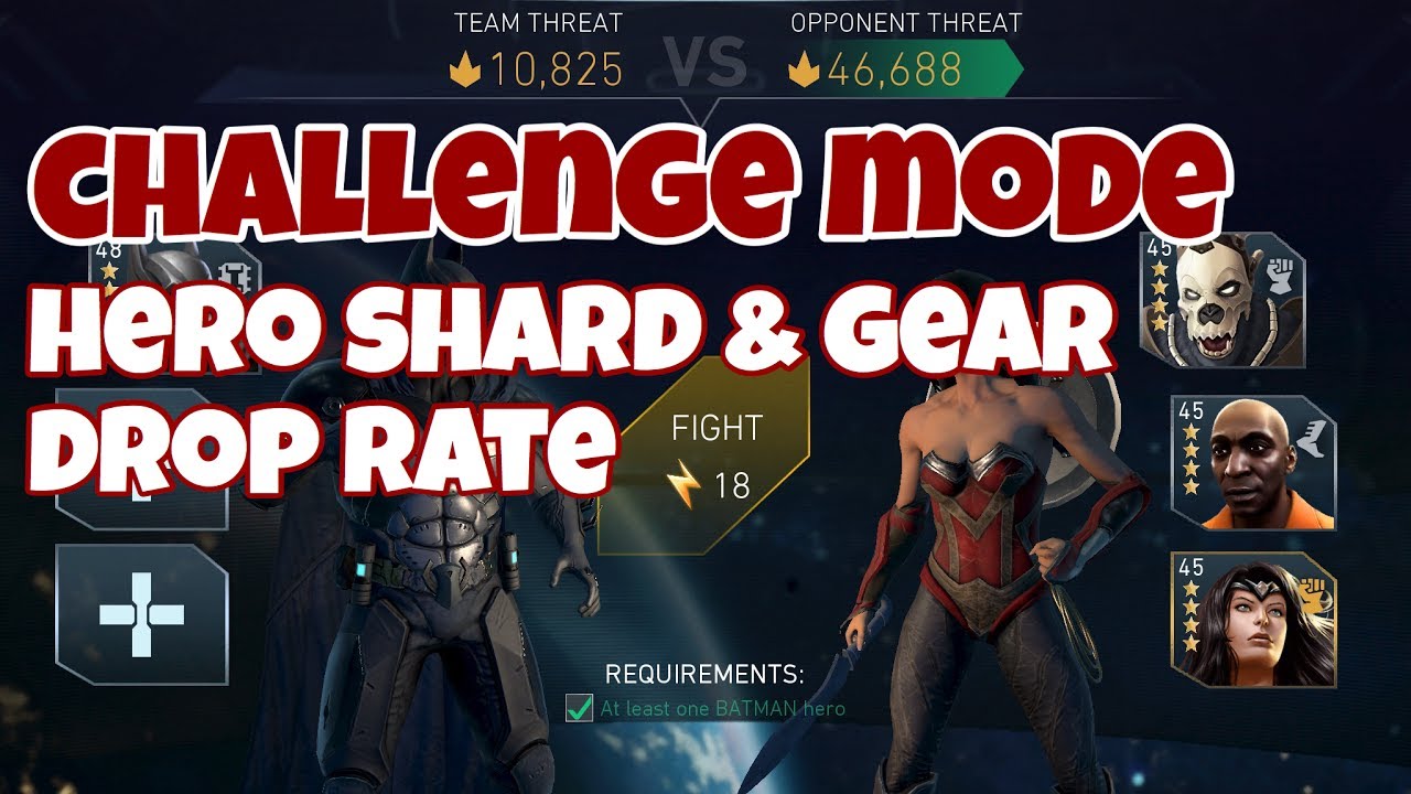 Injustice 2 Mobile | Challenge Mode | Hero Shard & Gear Drop Rate - YouTube