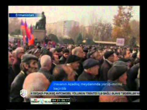 İrəvanın Azadlıq meydanında yürüş mitinq keçirilib