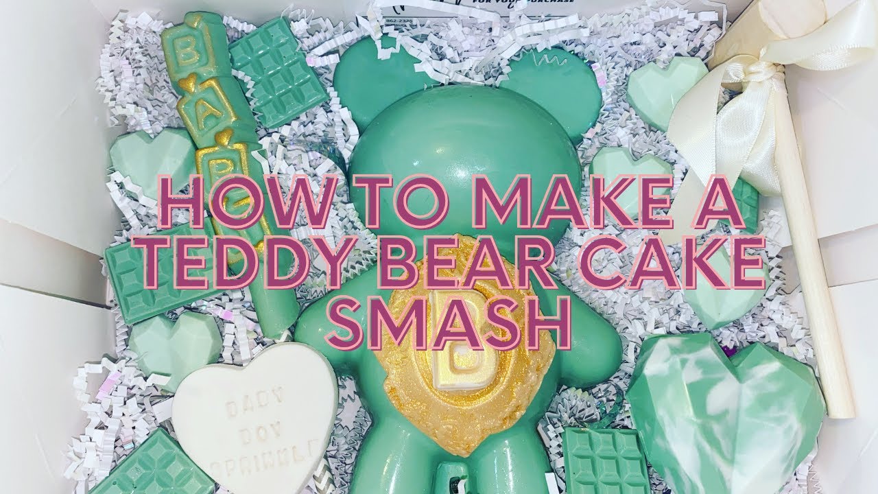 diy/ how to make your own chocolate teddy bear breakable smash cake ...