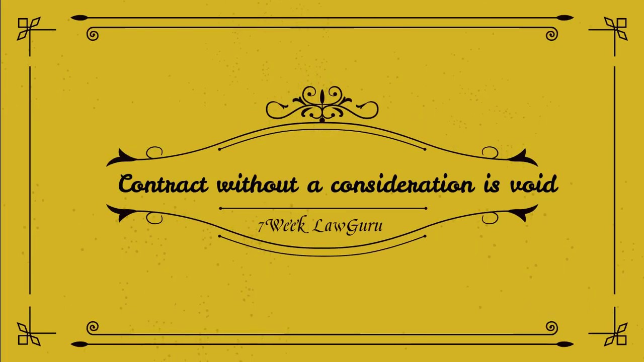 Contract without a Consideration is Void | Contract Law | Easy way | in Hindi - YouTube