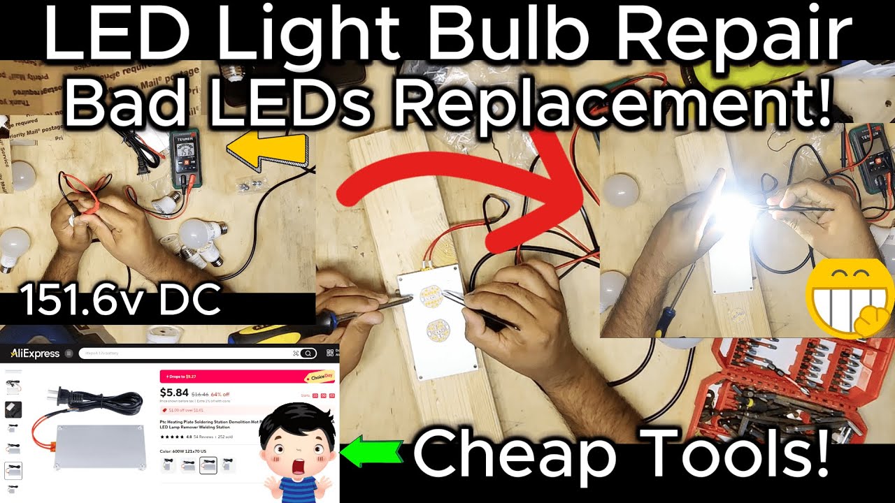 LED Light Bulb Repair By Replacing Bad LEDs | Step-by-Step Diagnostic ...