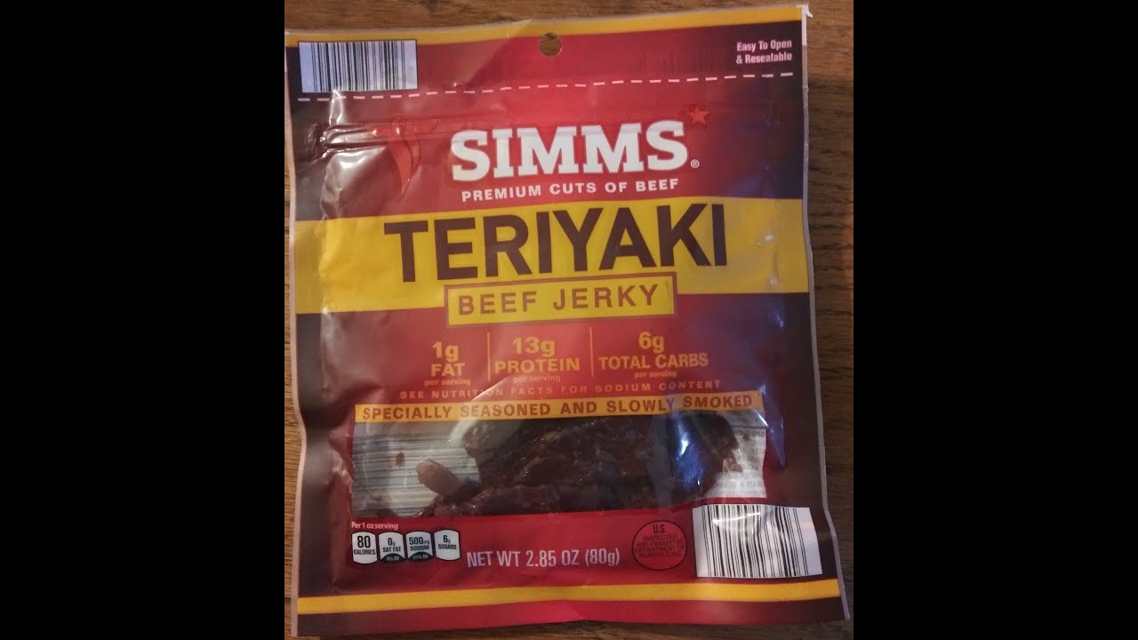 Simms Teriyaki Beef Jerky Review - YouTube