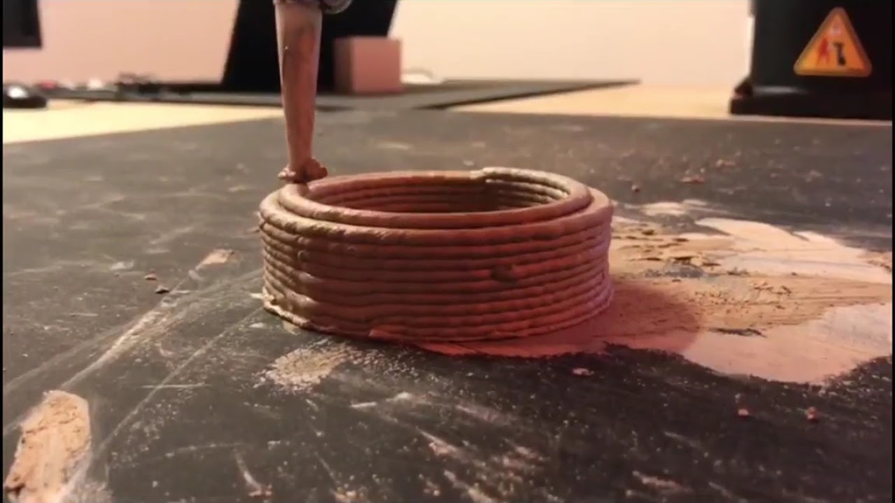 3D Printing Clay With Robotic Arm At Confluence Institute - YouTube