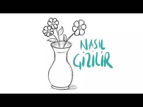 Vazo resmi nasıl çizilir || vazoda çiçek çizimi || flower drawing in a vase for beginners