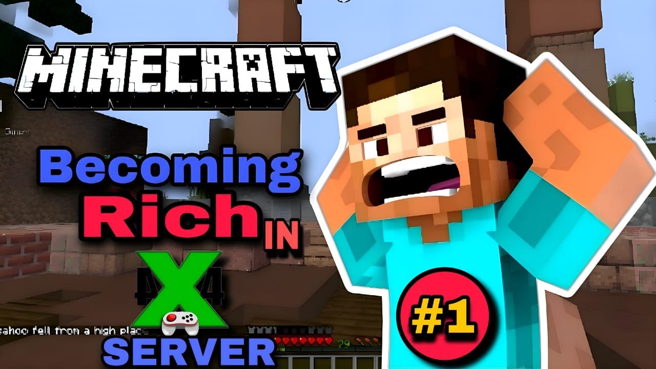 Becoming rich in Minecraft @4x4gaming server ( part - 1 ) I shreyansh ...
