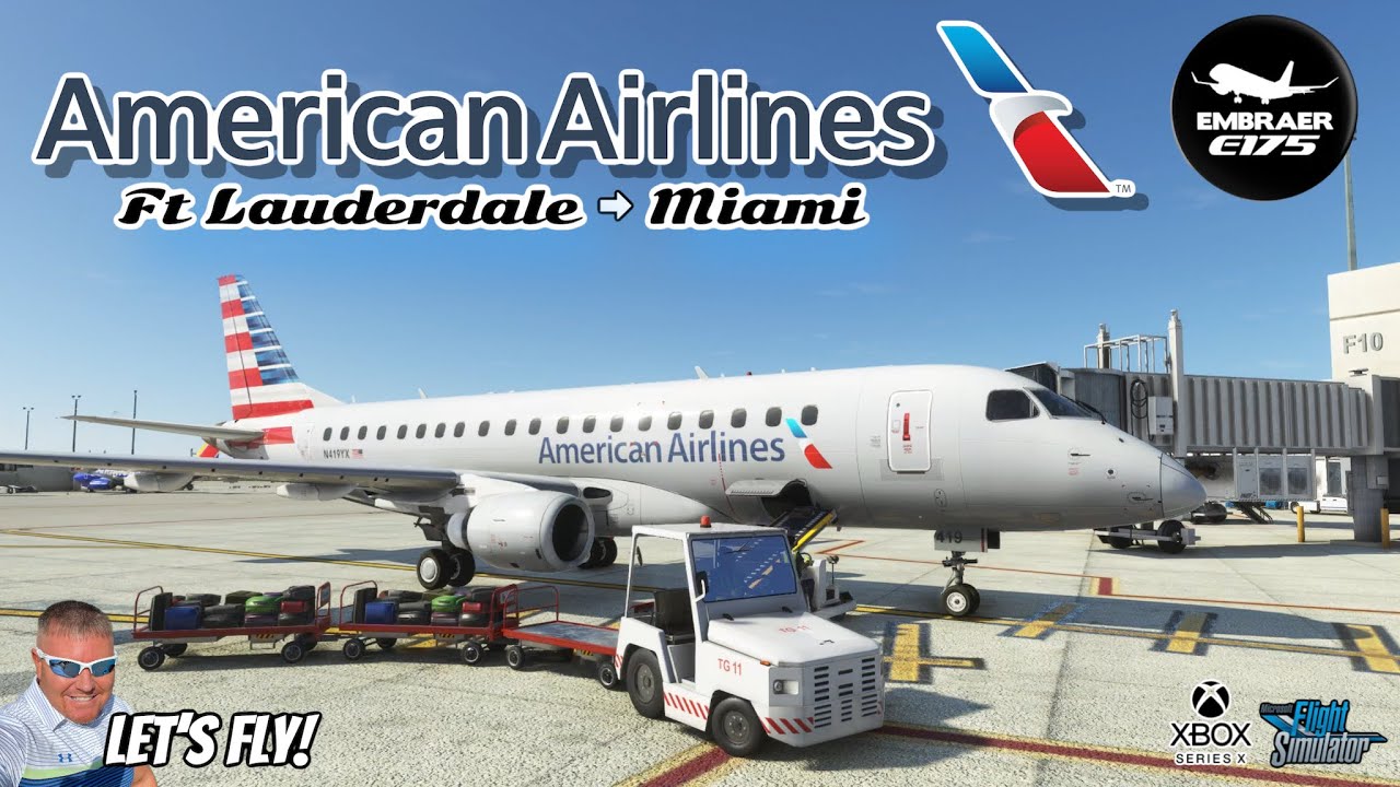 American Airlines Embraer 175 Flight From Ft. Lauderdale To Miami ...
