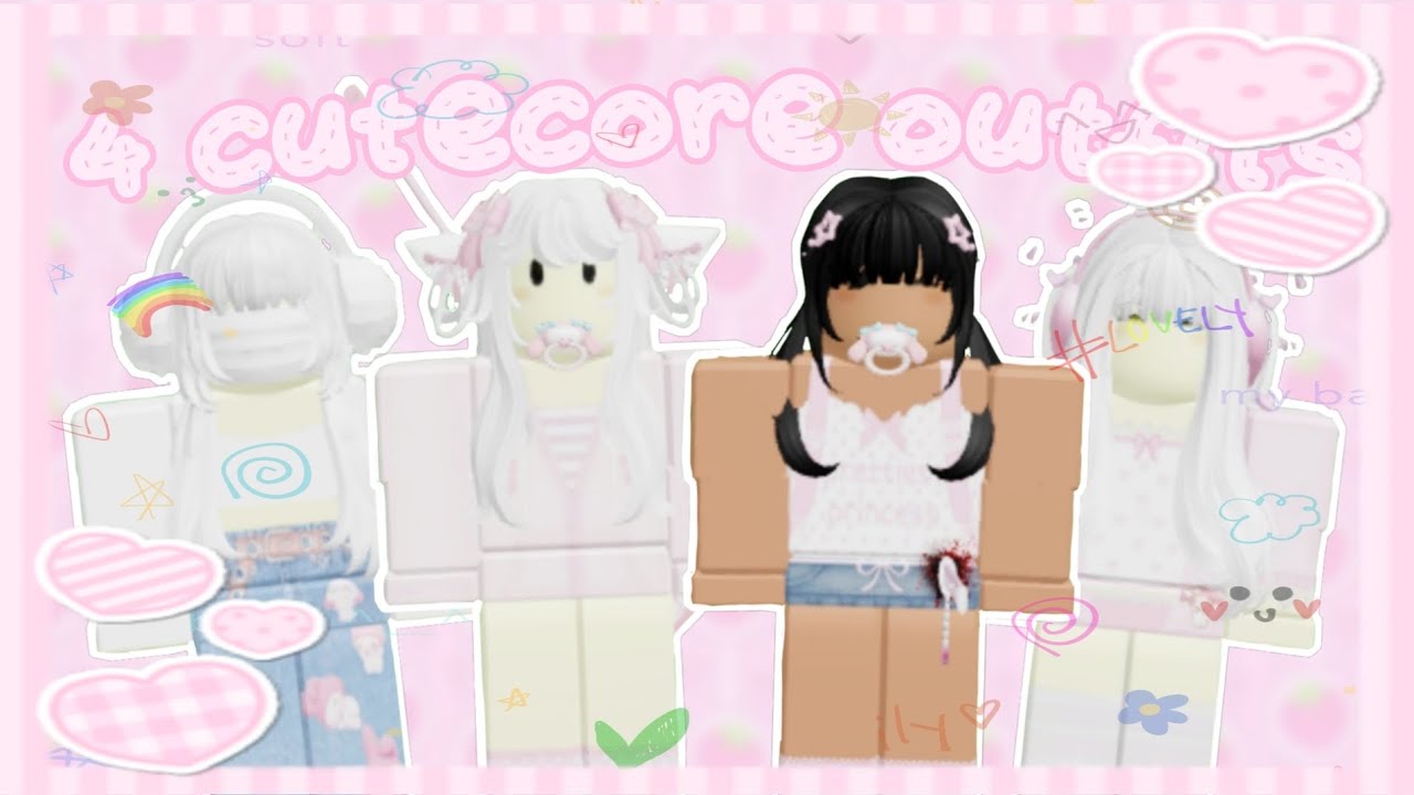 4 cutecore roblox outfits !! ♡♡ - YouTube