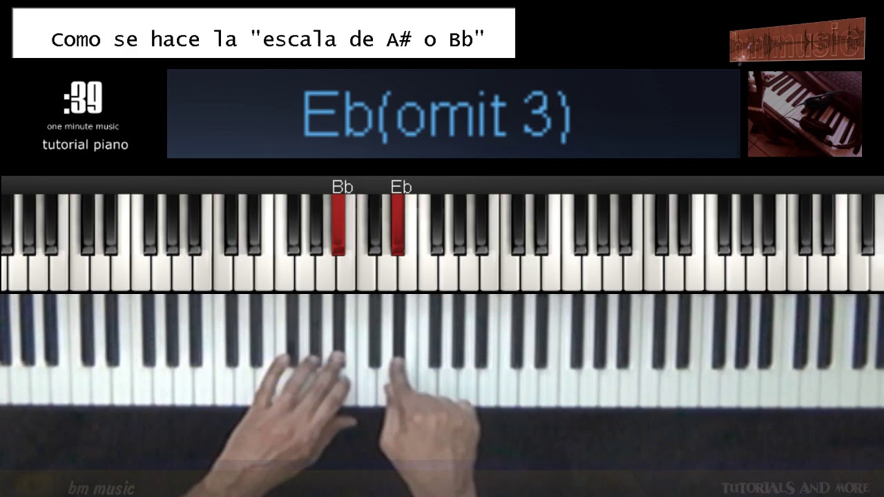 como se hace la escala de A# o Bb tutorial piano - YouTube