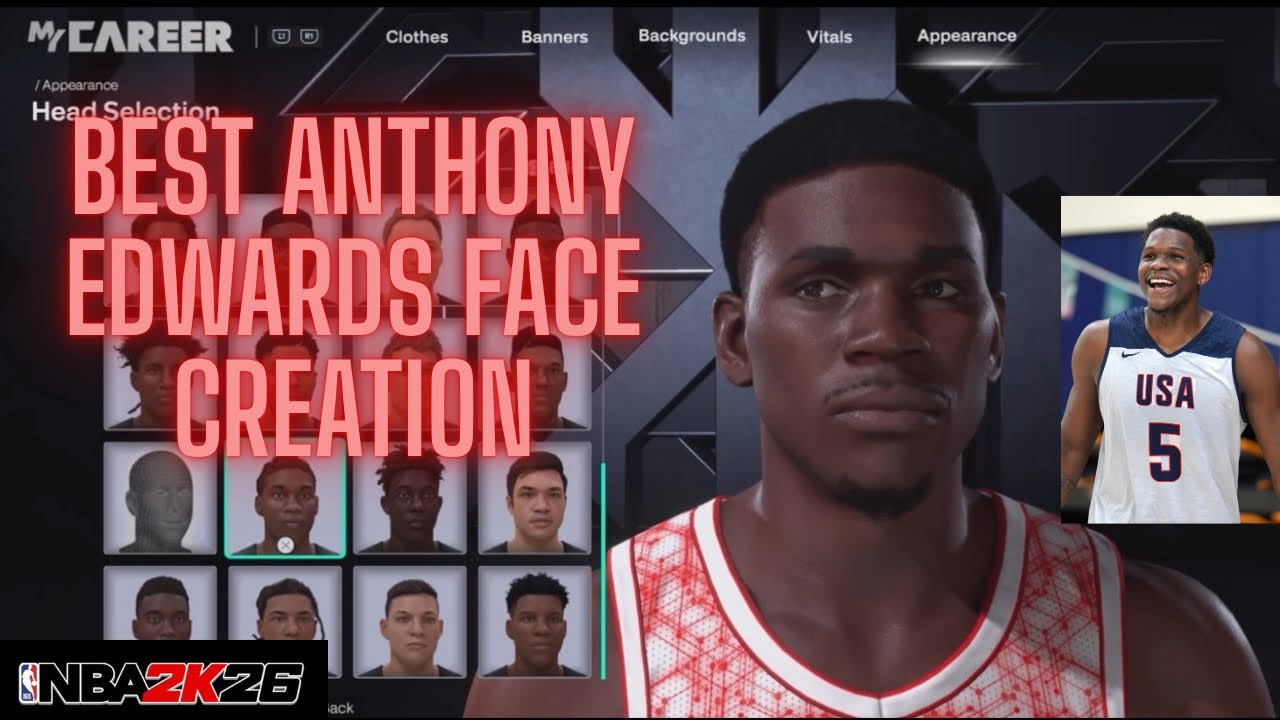 *MOST REALISTIC* Anthony Edwards Face Creation NBA 2K26 - YouTube
