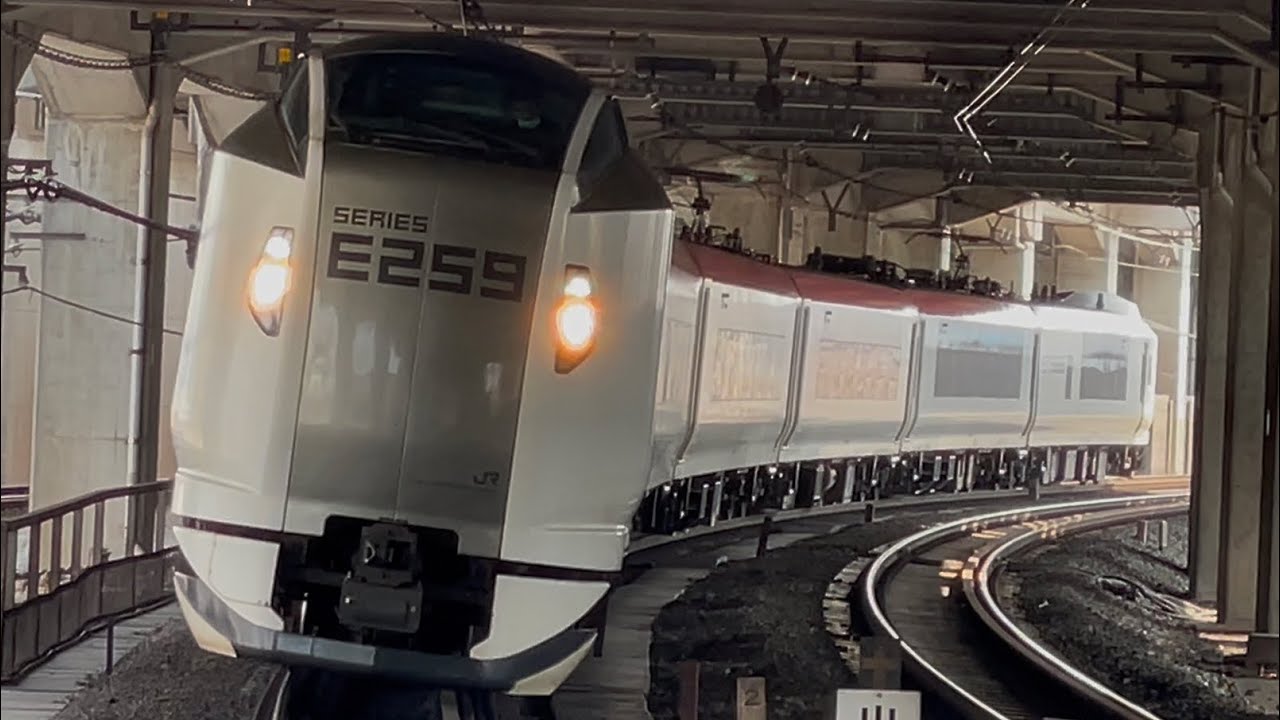 【4K高画質】【E259系Ne002編成 OM入場回送（装置保全）】E259系ｸﾗNe002編成が回送電車として静かに赤羽駅6番線を超低速通過するシーン（回8895M）2025.3.25 ...