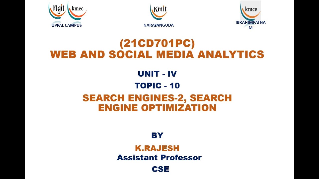 UNIT - 4_SEARCH ENGINES-2, SEARCH ENGINE OPTIMIZATION - YouTube
