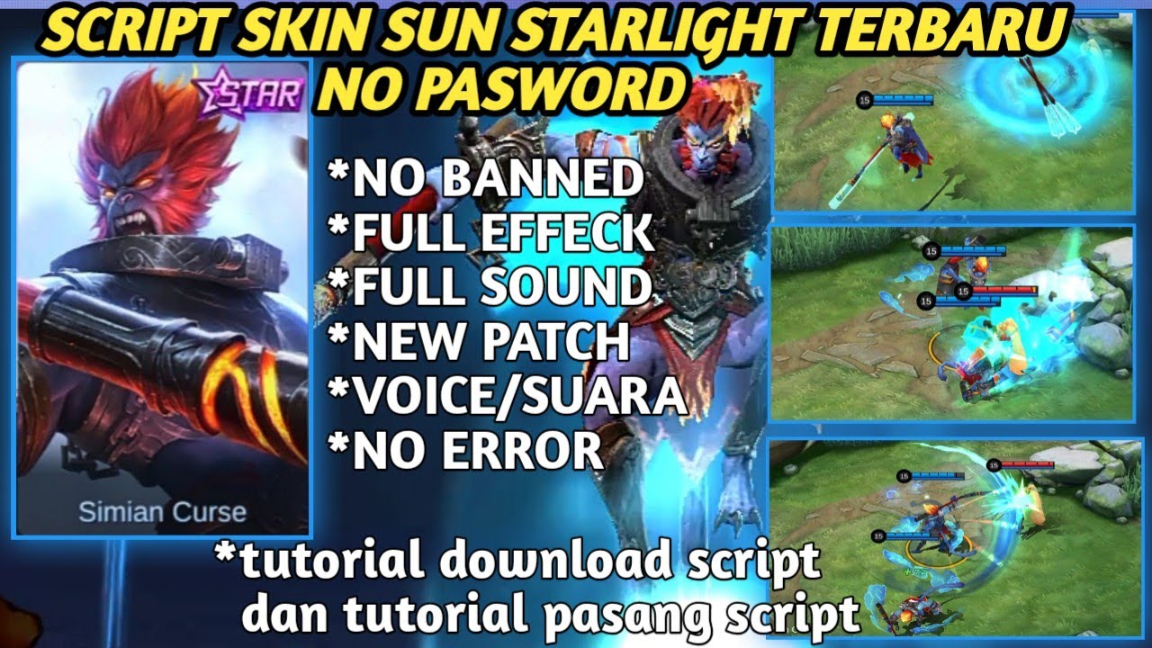 NEW SCRIPT SKIN SUN STARLIGHT NO PASSWORD FULL EFFECT FULL VOICE UPDATE ...