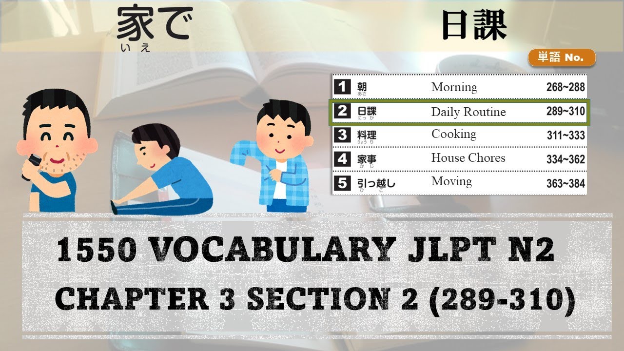 Japanese JLPT N2 Vocabulary (Chap 3 - Sec 2) Daily Routine - YouTube