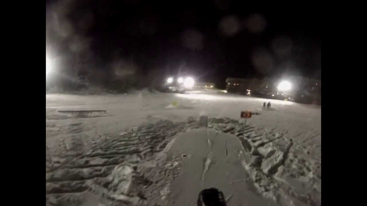 snowboarding: Grinding the flat rail: gopro - YouTube