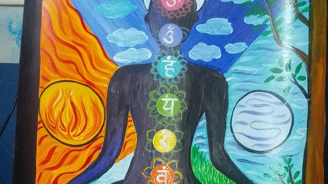 Yoga poster drawing/Naturopathy and natural living poster - YouTube